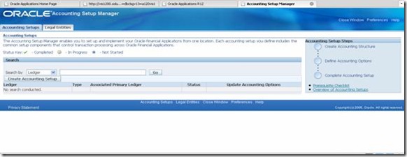 Oracle Applications: How to configure GL in R12